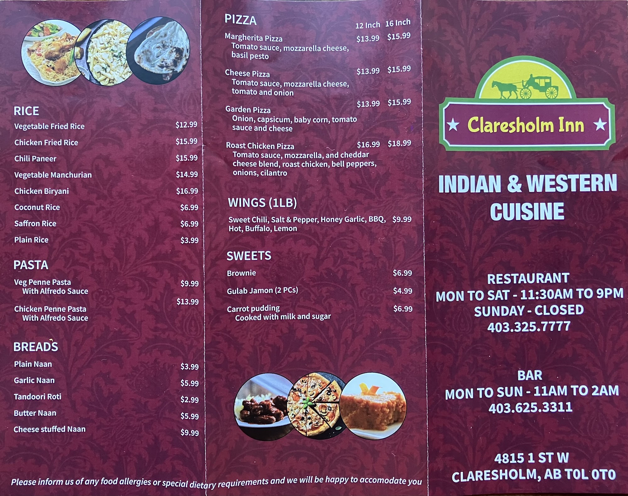 Indian and Western Cuisine, Claresholm - Menu, Reviews (16), Photos ...