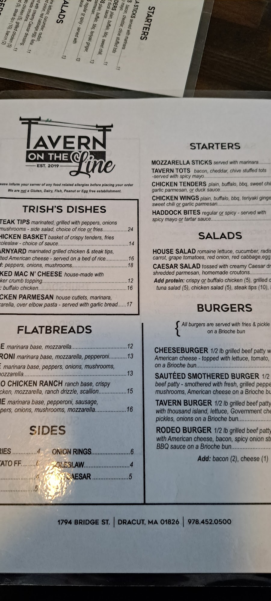 Tavern on the Line, Dracut - Menu, Reviews (120), Photos (31 ...