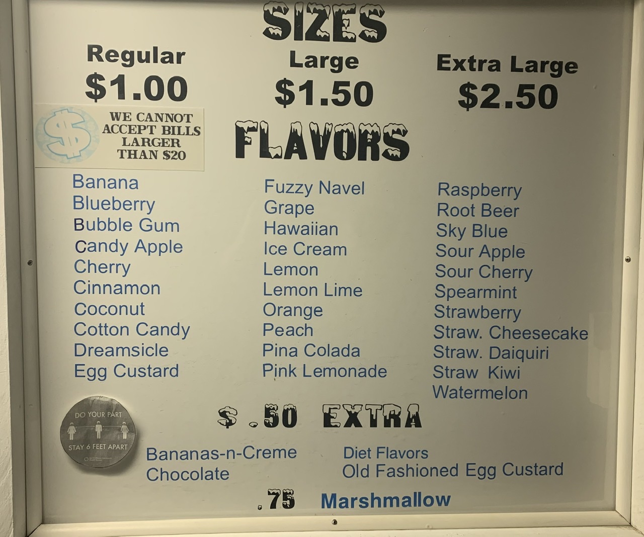 The Freezing Point Snowballs, Sparrows Point - Menu, Reviews (32 ...