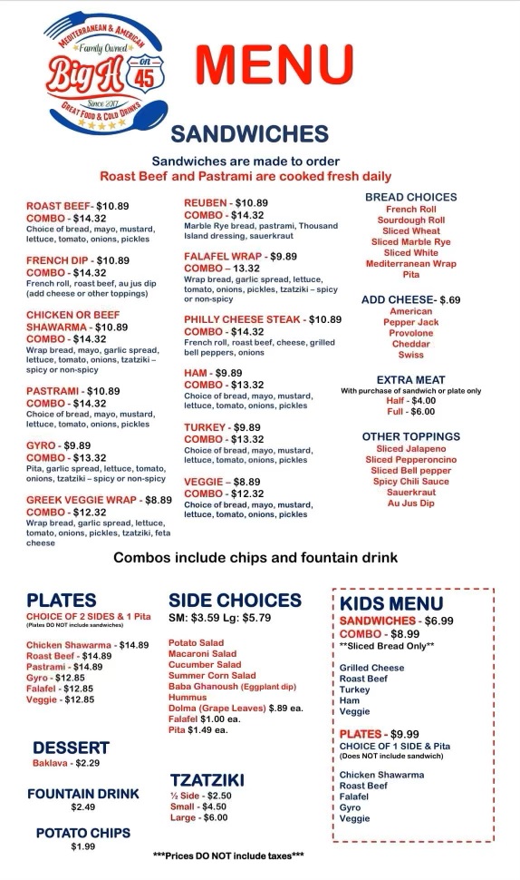 Big H on 45, West Point - Menu, Reviews (101), Photos (25) - Restaurantji