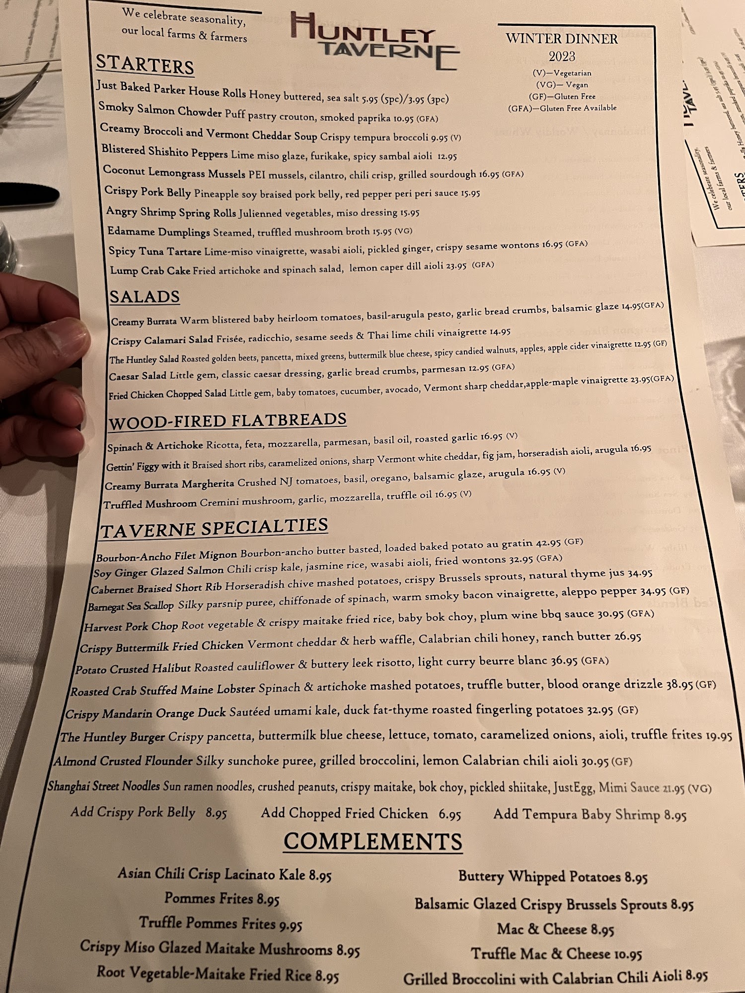 Menu for Huntley Taverne, Summit, NJ - Restaurantji