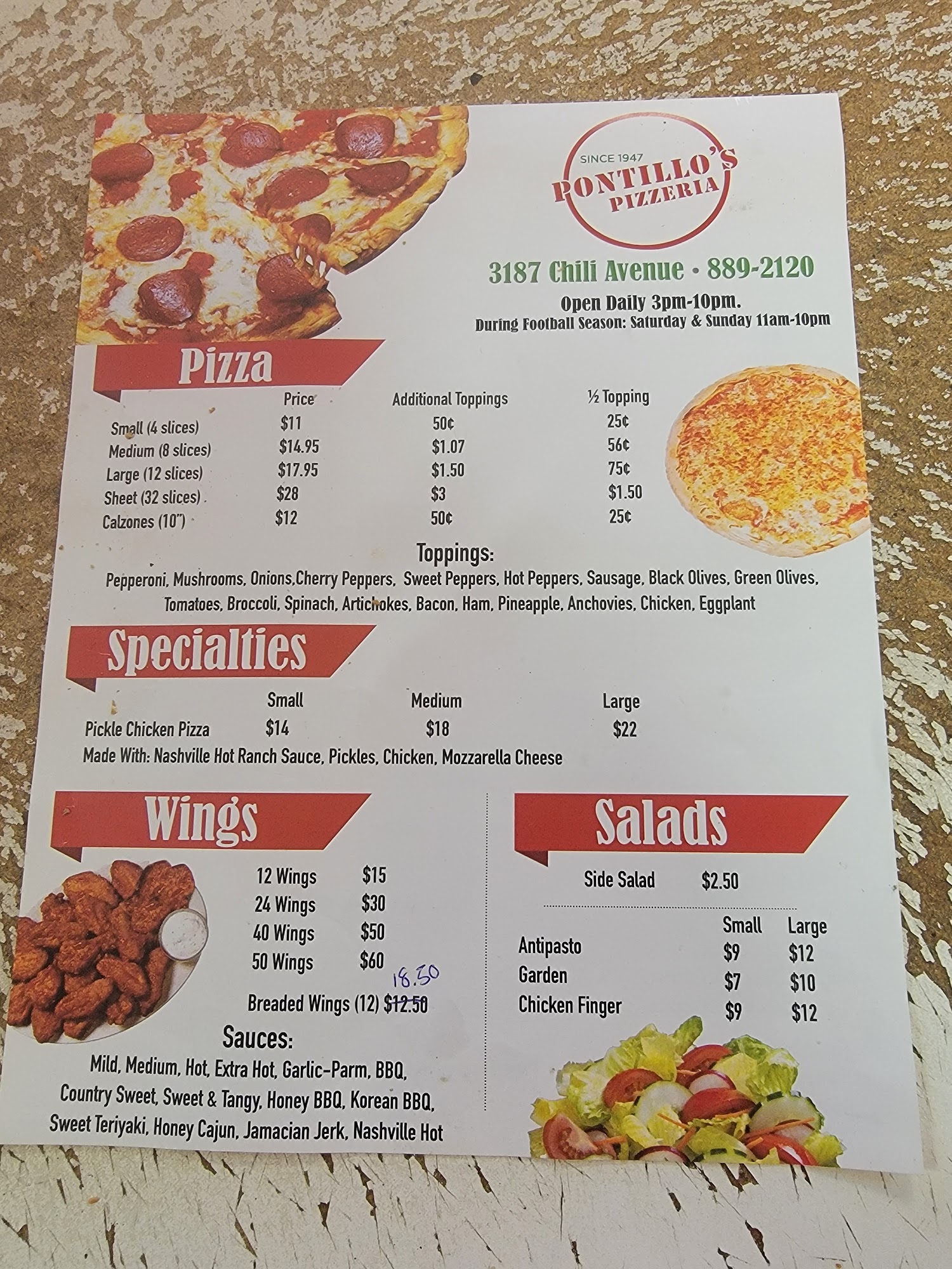 Pontillo's pizzeria chili, Rochester - Menu, Reviews (93), Photos (24 ...