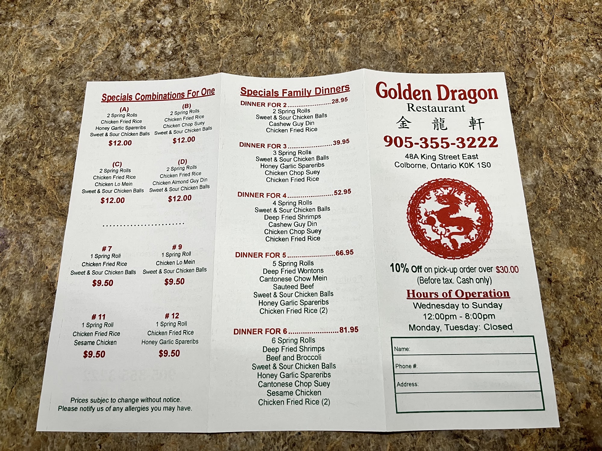 Golden Dragon Restaurant, Colborne - Menu, Reviews (41), Photos (18 ...