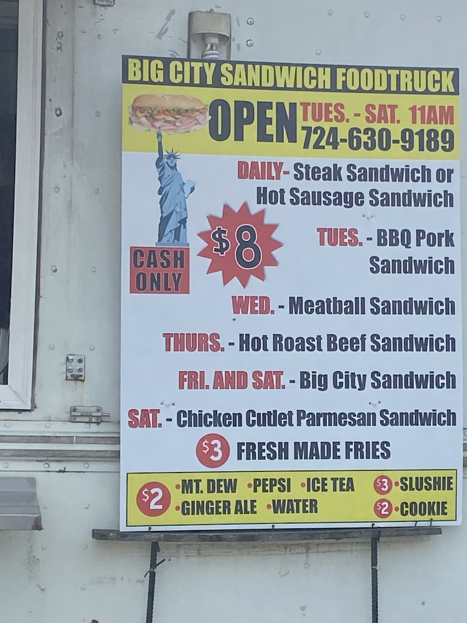 The big city Sandwich food truck, Freedom - Menu, Reviews, Photos ...