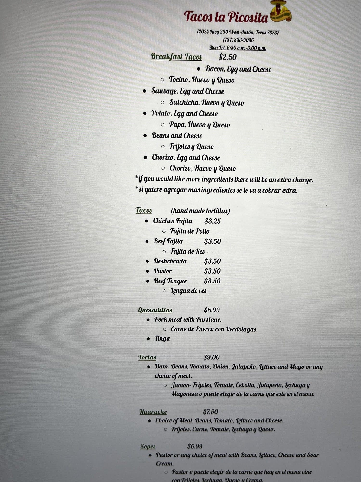 Tacos la Picosita, Austin - Menu, Reviews, Photos (16) - Restaurantji