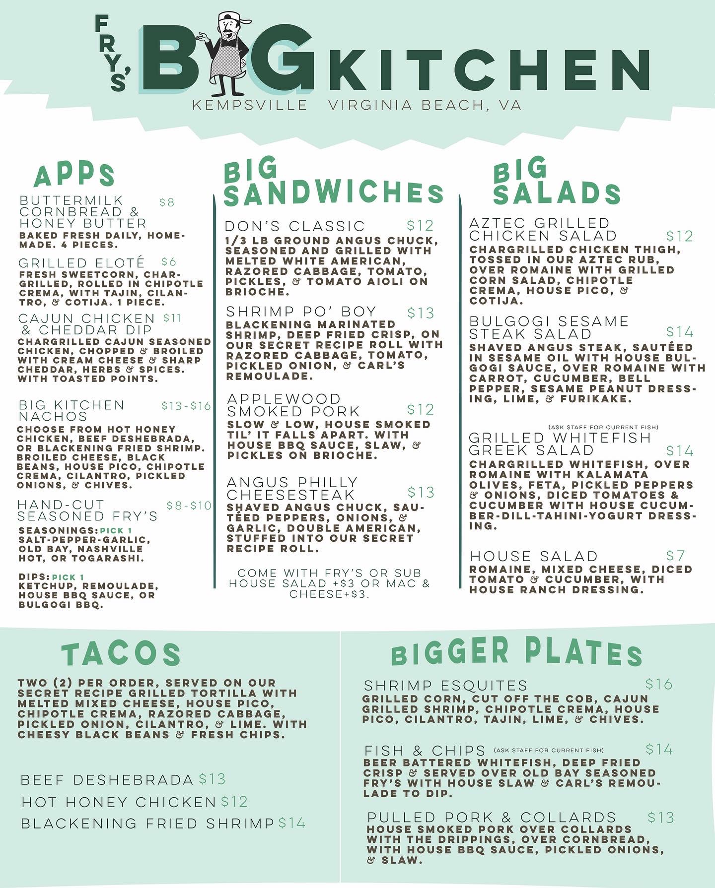 Fry’s BIG Kitchen, Virginia Beach - Menu, Reviews (13) - Restaurantji